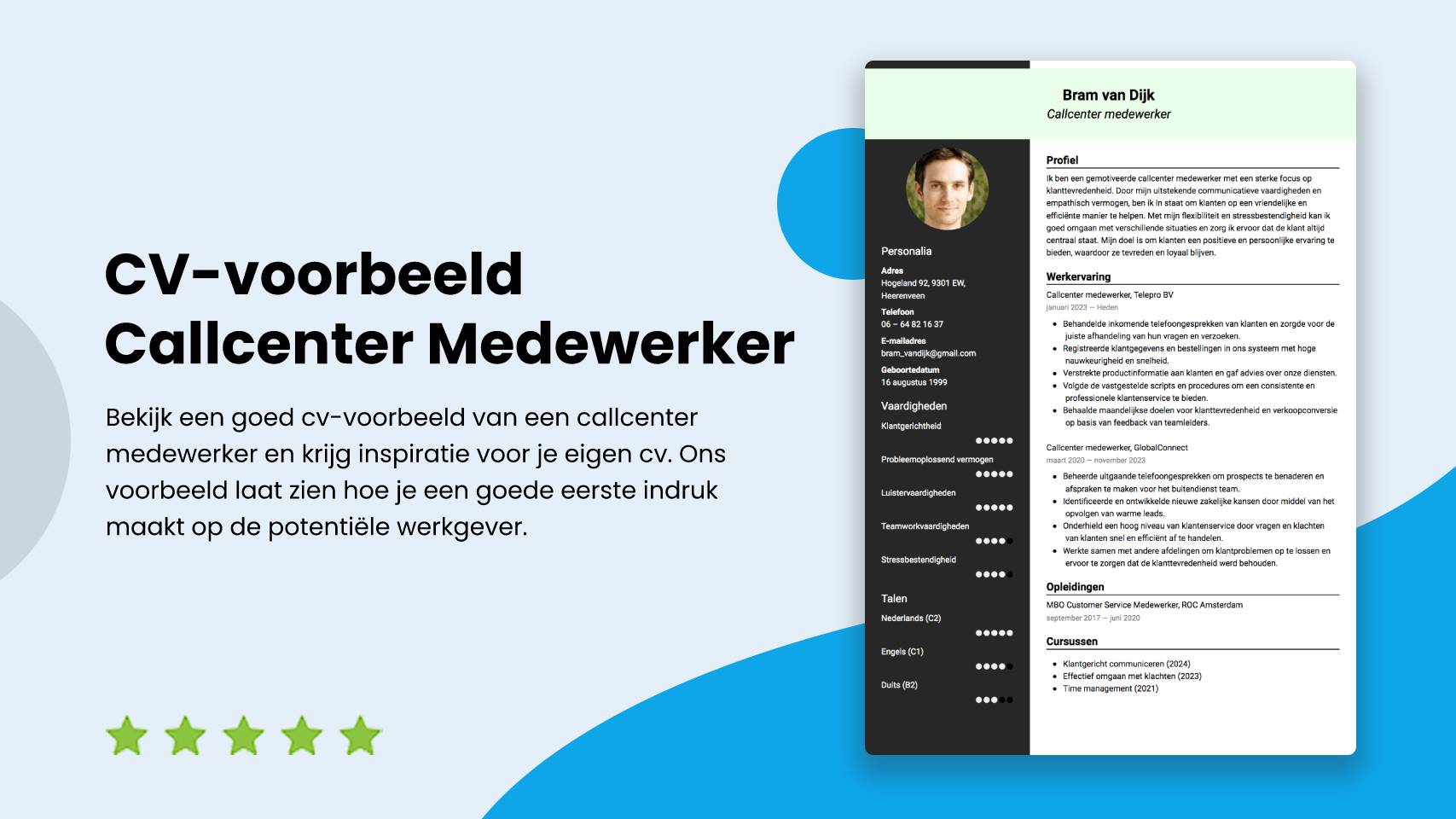 Top CV-voorbeeld Callcenter medewerker: Schrijfgids (2024)