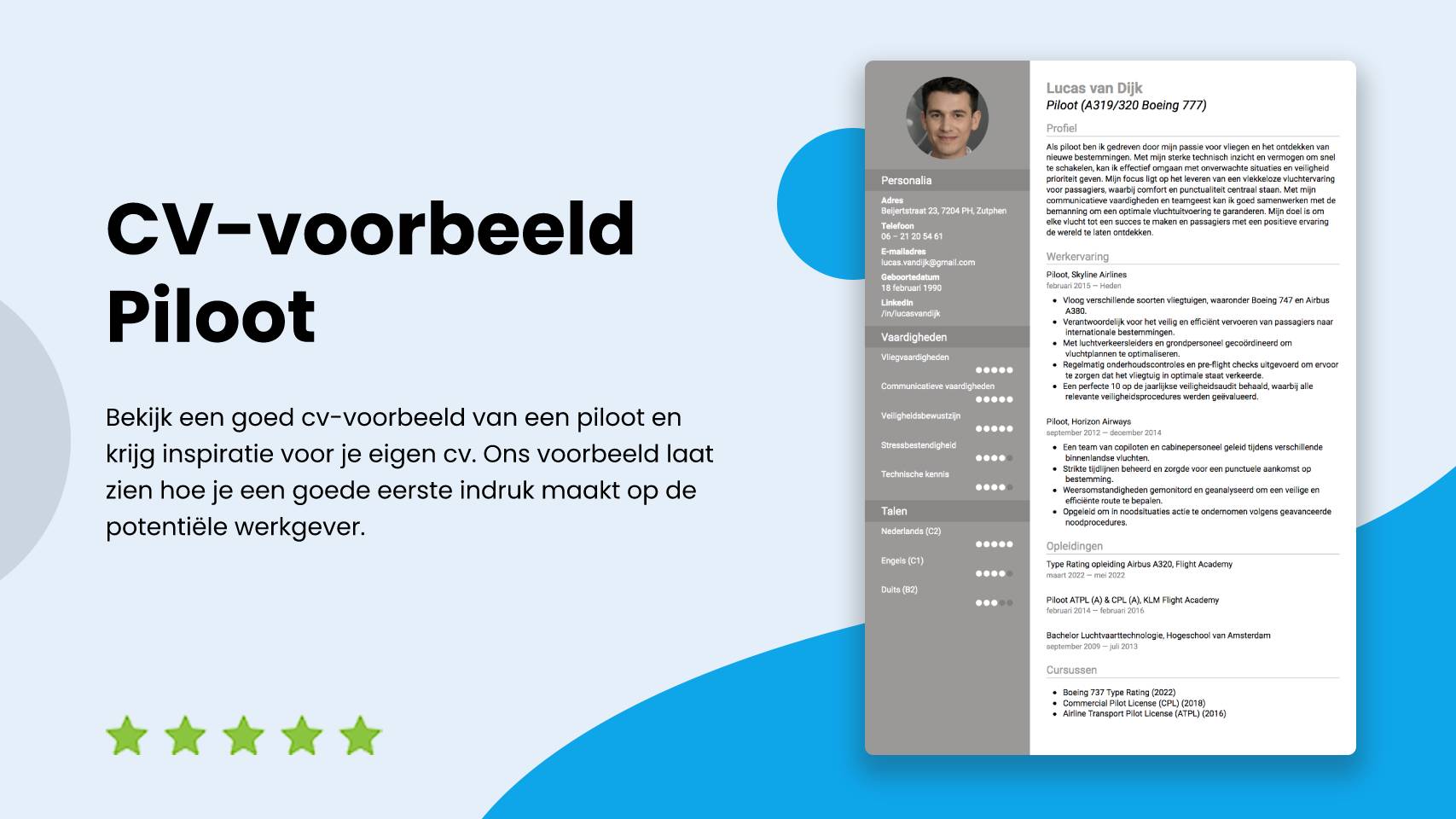Top CV-voorbeeld Piloot: Experttips en schrijfgids (2025)