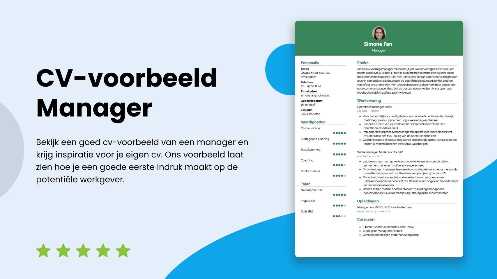 Top CV-voorbeeld Manager: Experttips en Schrijfgids (2024)
