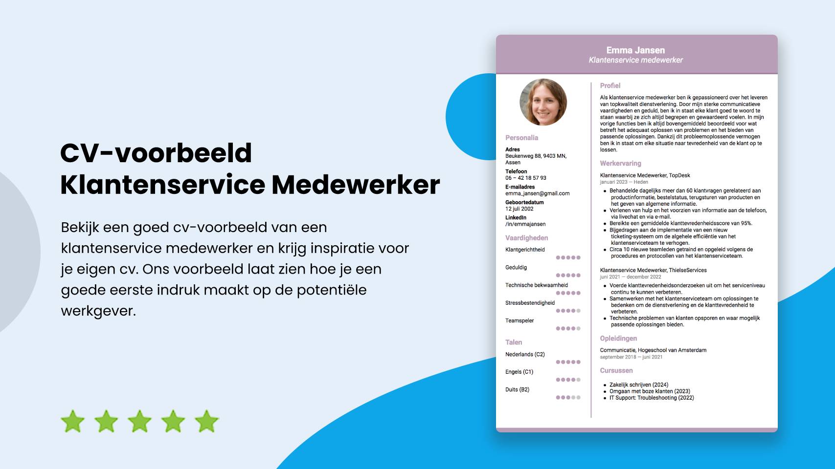 Top CV-voorbeeld Klantenservice Medewerker: Handige Tips