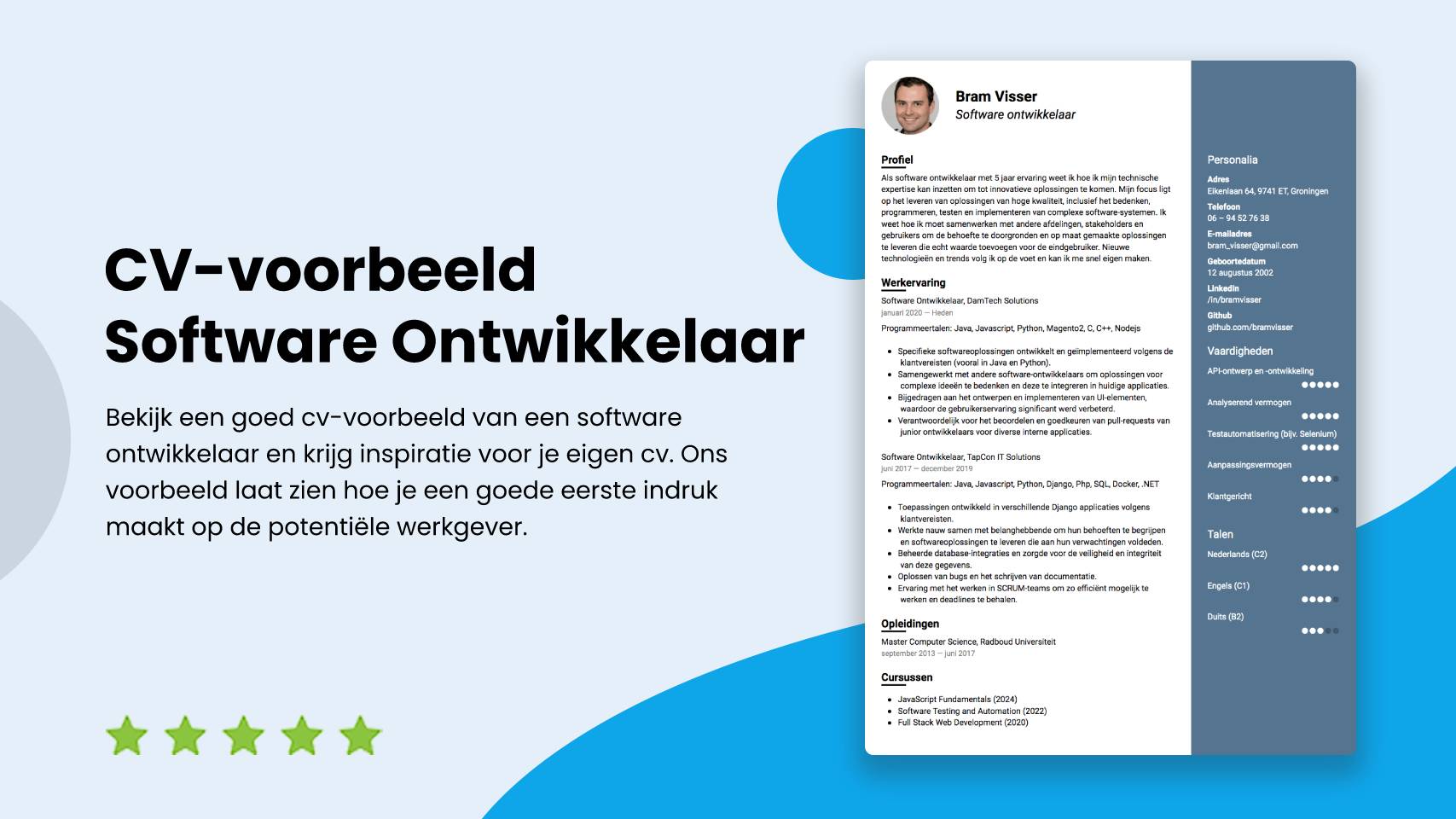 Top CV-voorbeeld Software Ontwikkelaar: Slimme Tips (2024)